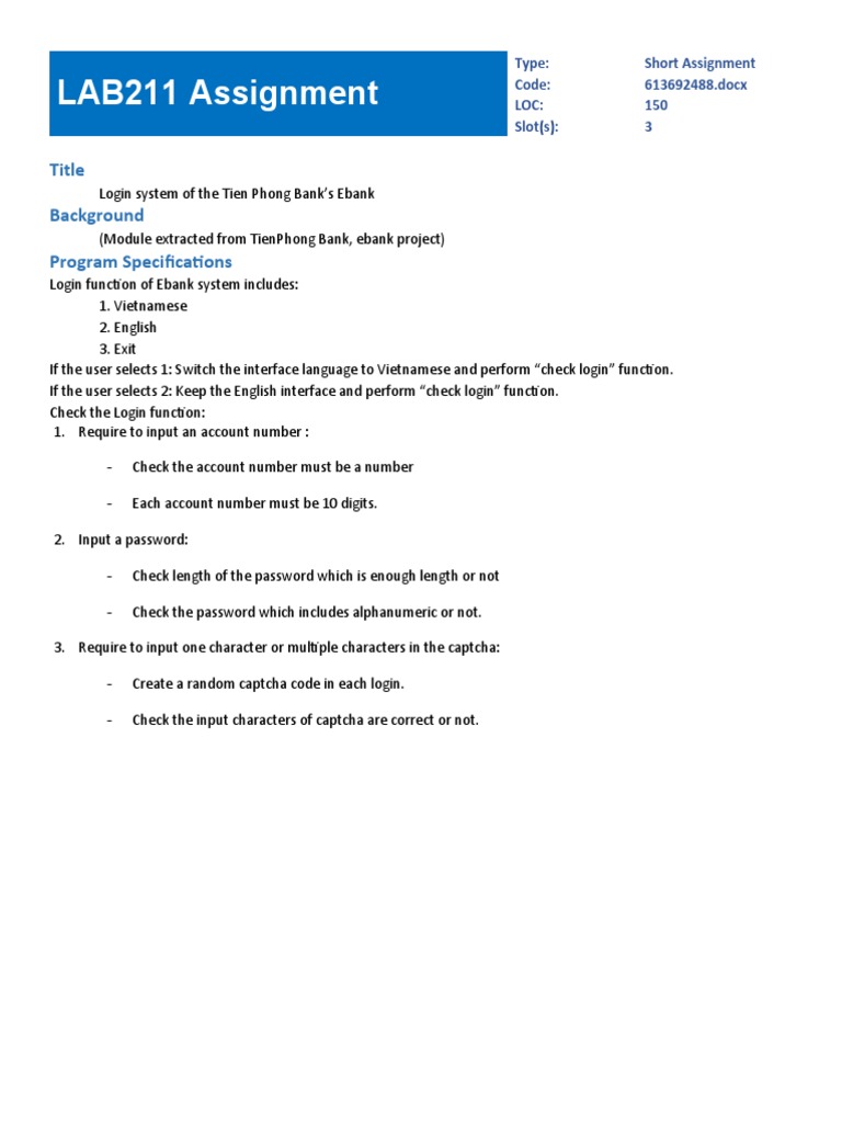 LAB211 Assignment: Title Background Program Specifications | PDF | String (Computer Science ...