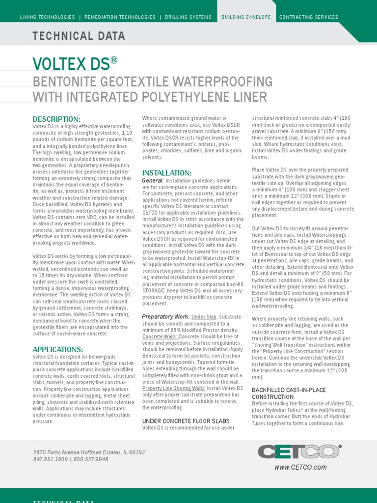 Voltex DS CIP TechData | PDF | Deep Foundation | Concrete