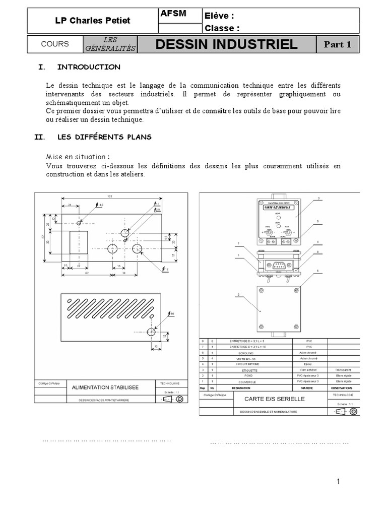 Introduction au Dessin Technique Industriel | PDF | Dessin technique