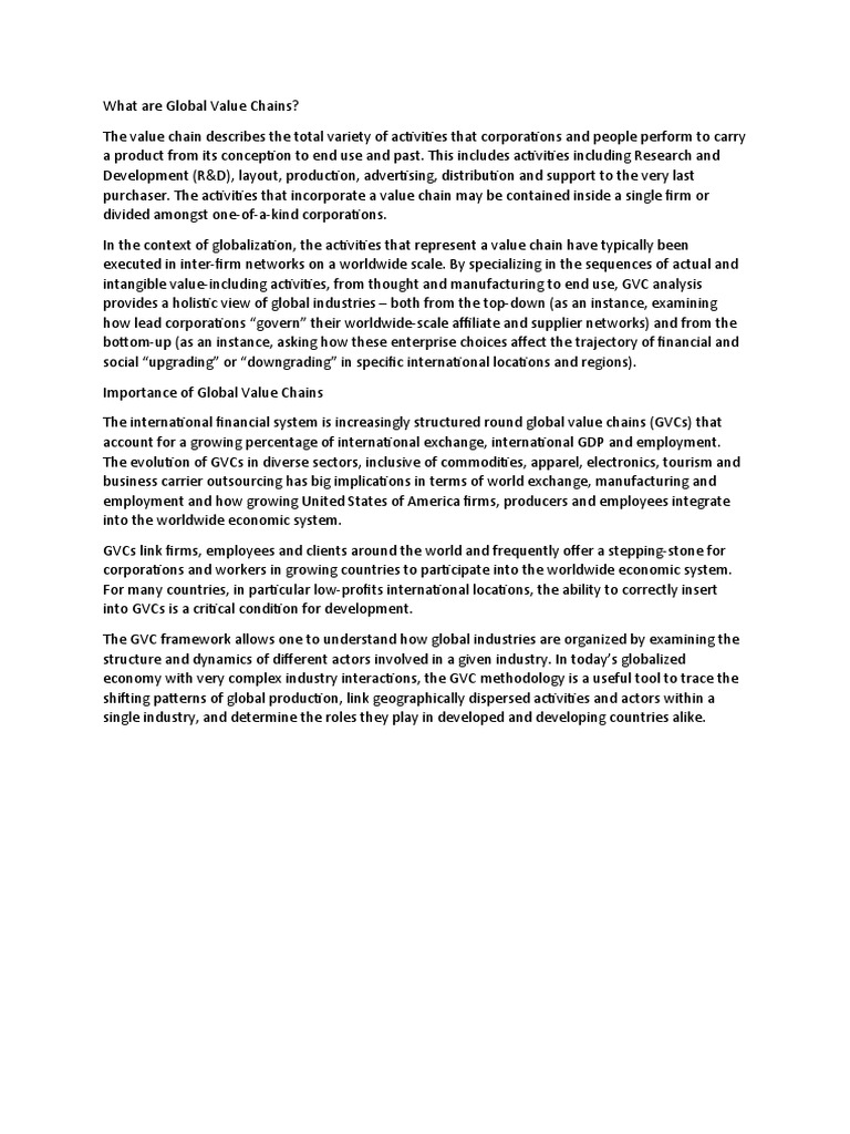 Understanding Global Value Chains | PDF | Governance | Supply Chain