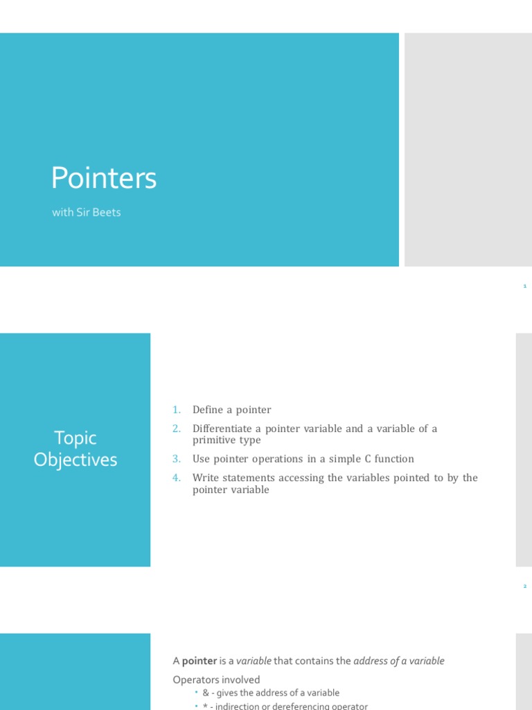 07 Pointers Dist Pdf Pointer Computer Programming Subroutine