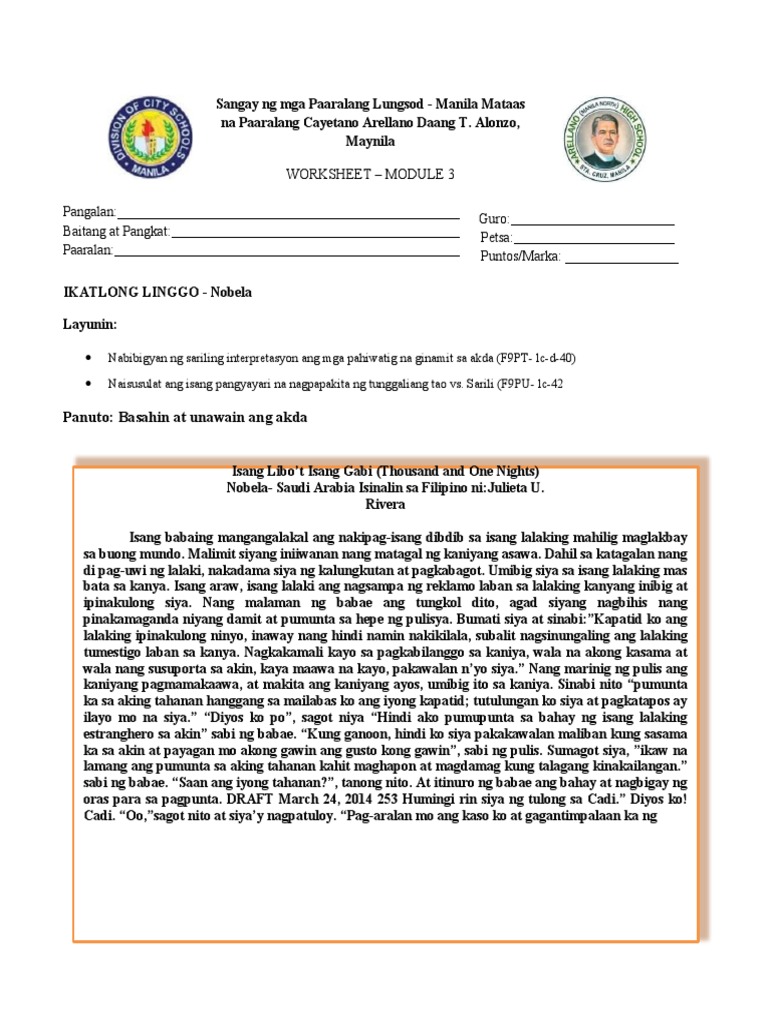 Q1 Worksheet Module 3 | PDF