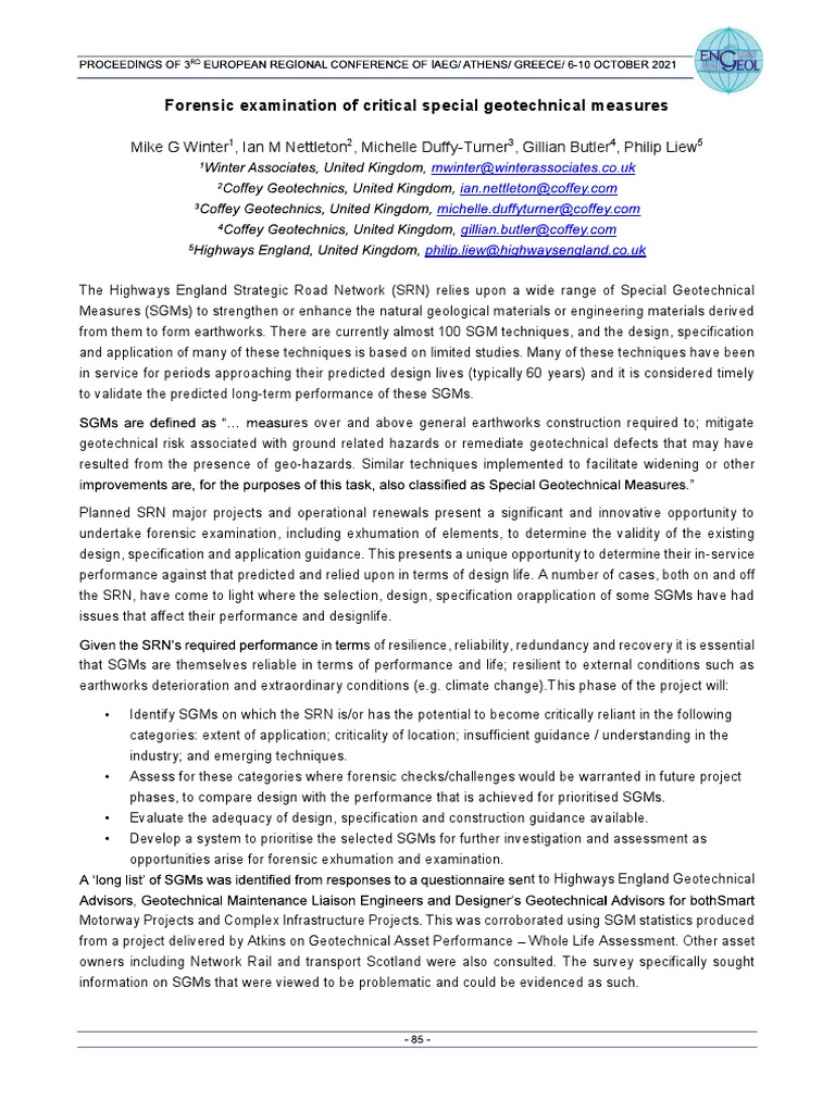 Winter Et Al 2021 IAEG Forensic SGMs | PDF | Geotechnical Engineering ...