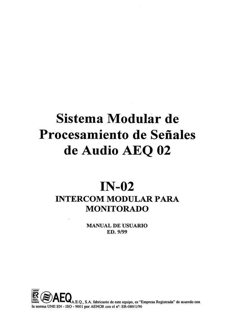 Aeq In-02 Intercom | PDF | Micrófono | Sonido