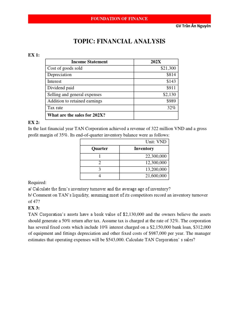 B02037 - Ex - Financial Analysis | PDF | Book Value | Equity (Finance)
