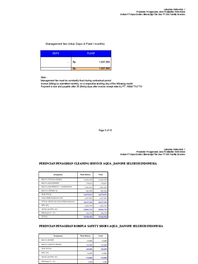 1.quotation Price Cleaning Service AGM | PDF