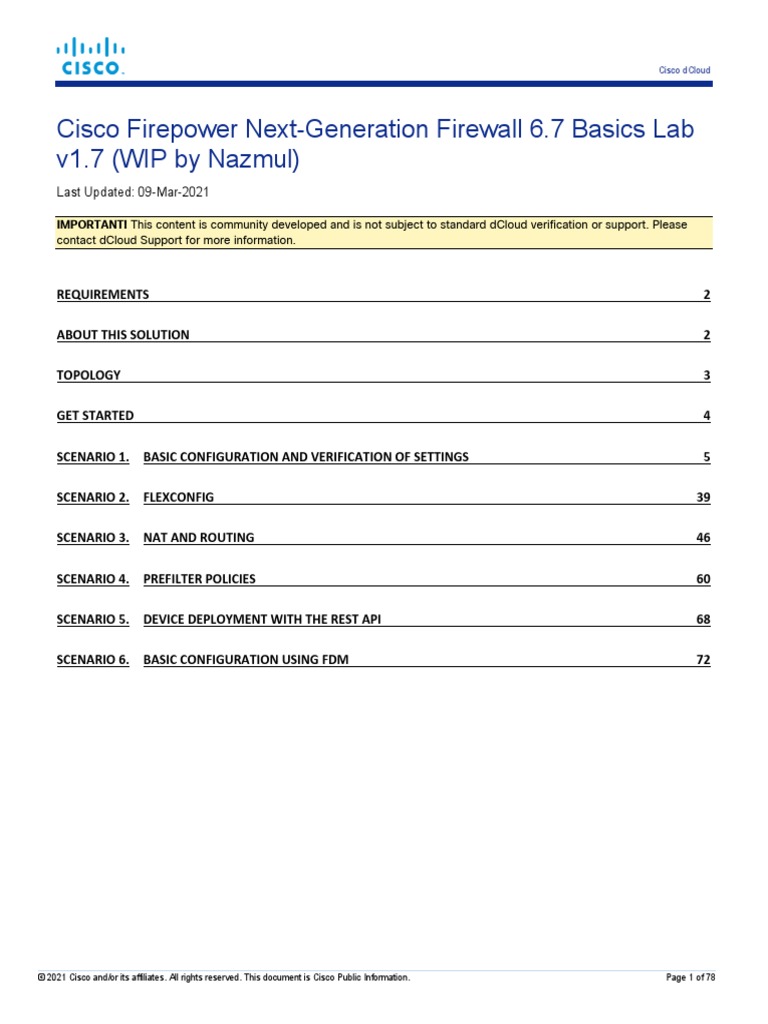 Firepower NGFW Lab-Basics v1.7 | PDF | I Cloud | Transmission Control Protocol