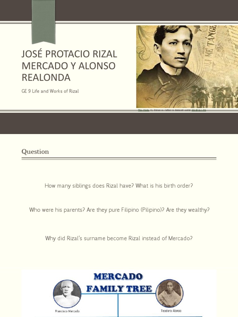 José Protacio Rizal Mercado y Alonso Realonda | PDF | Philippines
