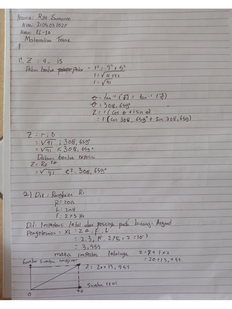 UTS Matematika (Ryo Sumarno, 2105031027) | PDF