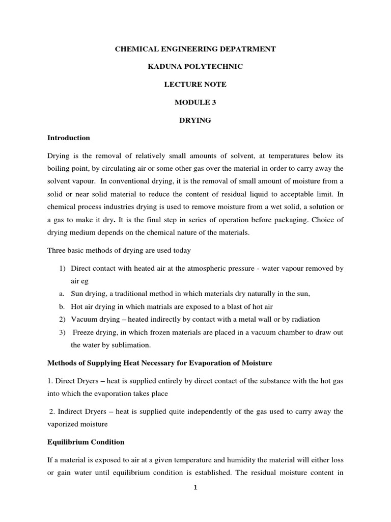 Drying Note PDF | PDF | Humidity | Latent Heat