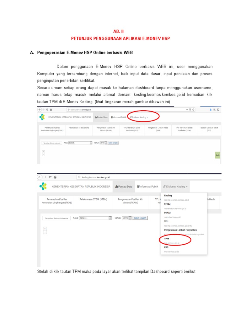 Panduan Penggunaan E-Monev HSP Online | PDF