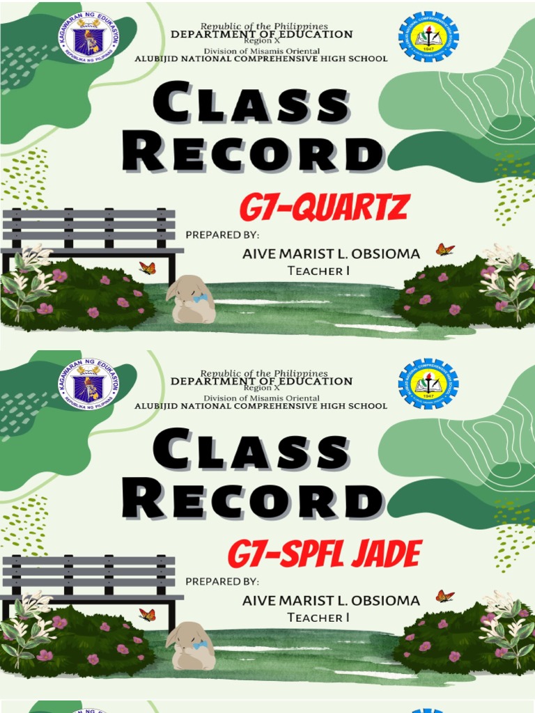 Cover Page Class Record | PDF