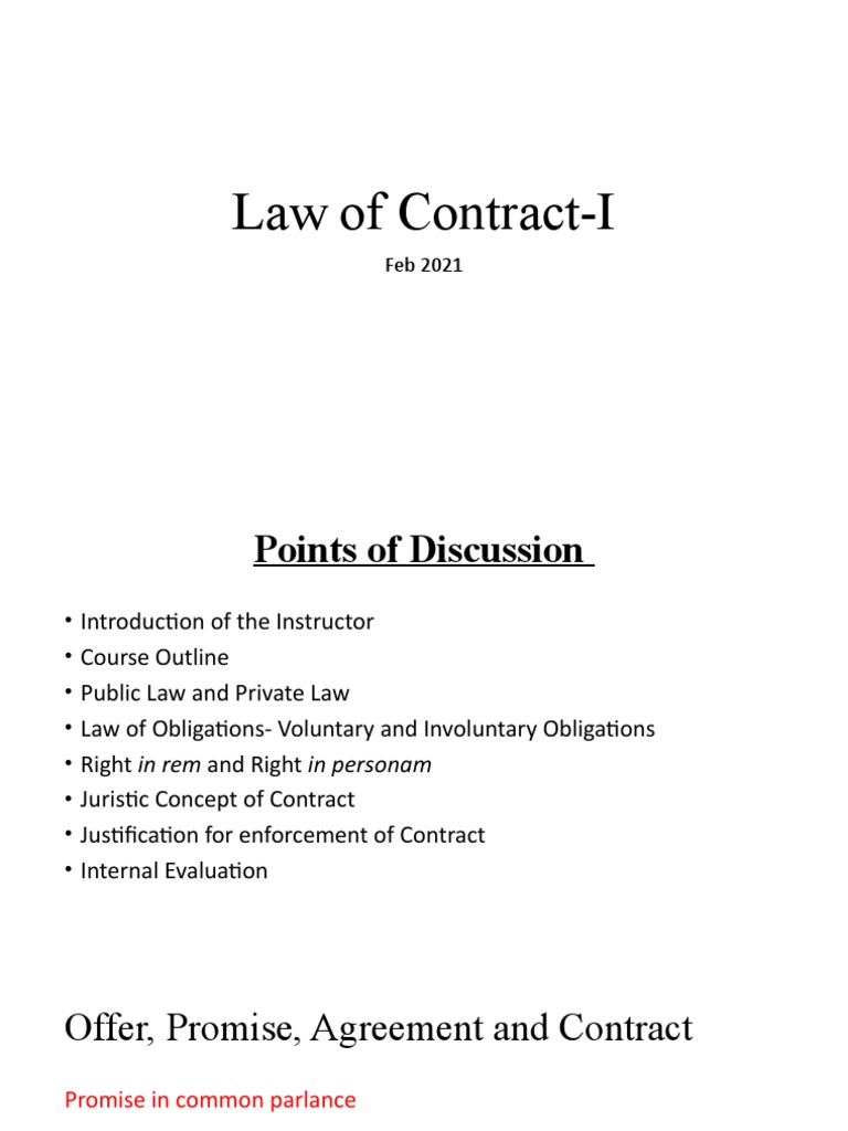 Contract I 2021 | PDF | Law Of Obligations | Justice