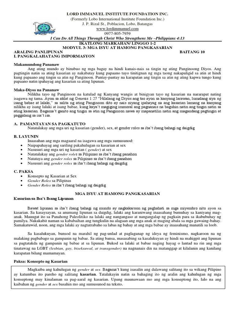 Araling Panlipunan Quarter 3 Week 1-2 Edited | PDF