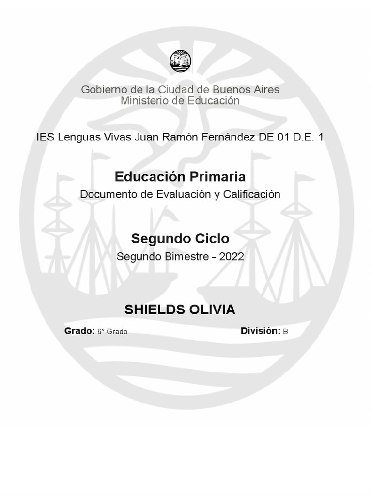 Boletín - Segundo Bimestre - OLIVIA, SHIELDS - 50906417 | PDF | Aprendizaje | Science