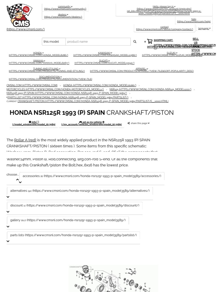 Honda NSR125R 1993 Parts List | PDF | Machines | Manufactured Goods