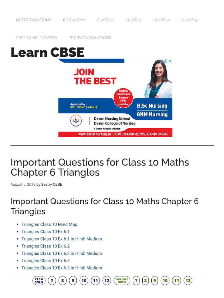 Triangle - Cbse | PDF