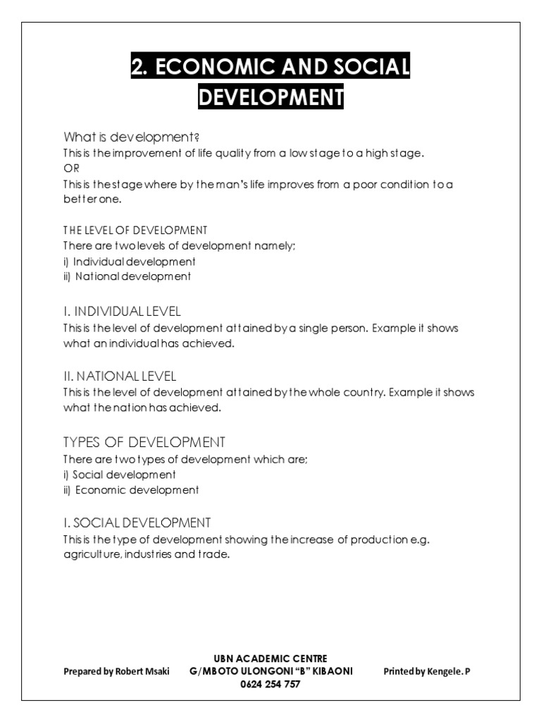 Economic and Social Development | PDF | Tanzania | Economies