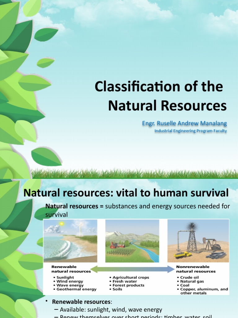 ENVISOC (2) - Classification of The Natural Resources | PDF ...