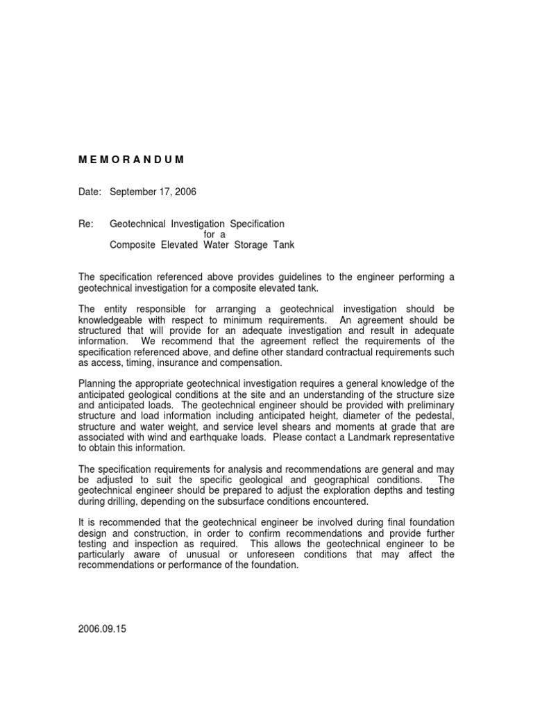 Geotech Memo and Guidelines | PDF | Geotechnical Engineering | Deep ...