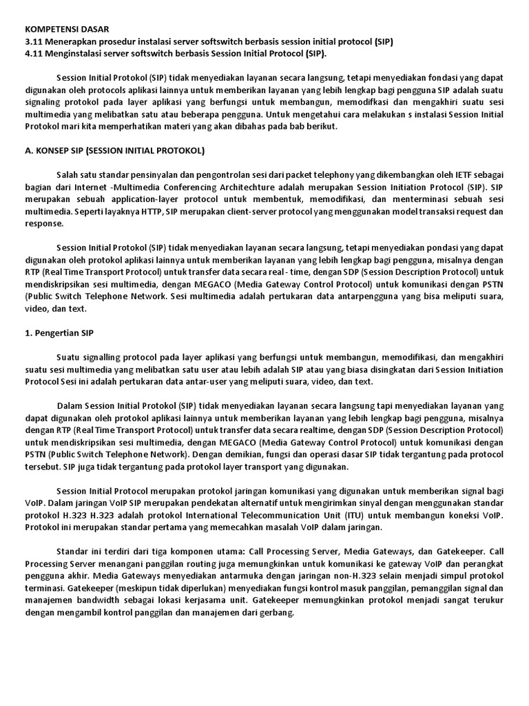 3.11 Menerapkan Prosedur Instalasi Server Softswitch Berbasis SIP | PDF
