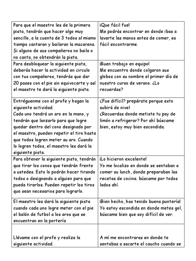 Búsqueda del Tesoro para Niños | PDF