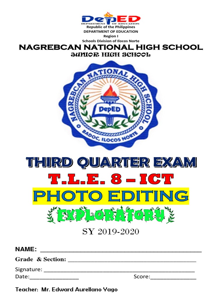 Wadz Tle Grade 8 Third Grading Ict Photo Editing Sy 2019-2020 (Boooklet) | PDF | Adobe Photoshop ...