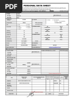 PERSONAL DATA SHEET PDS Editable | PDF | Government