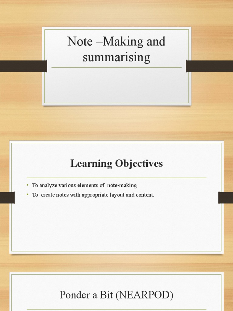 Note - Making and Summarising PPT 1 | PDF | Grammar | Linguistics Note - Making and Summarising PPT 1 | PDF | Grammar | Linguistics