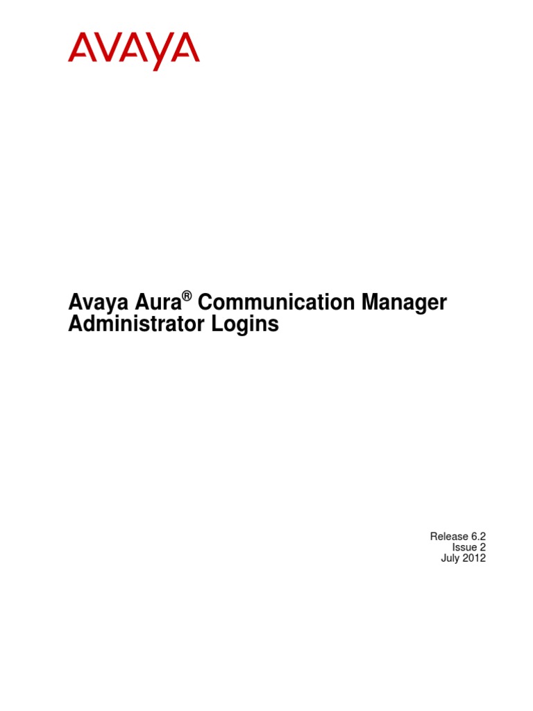 Avaya Aura Communication Manager Administrator Logins | PDF | File ...