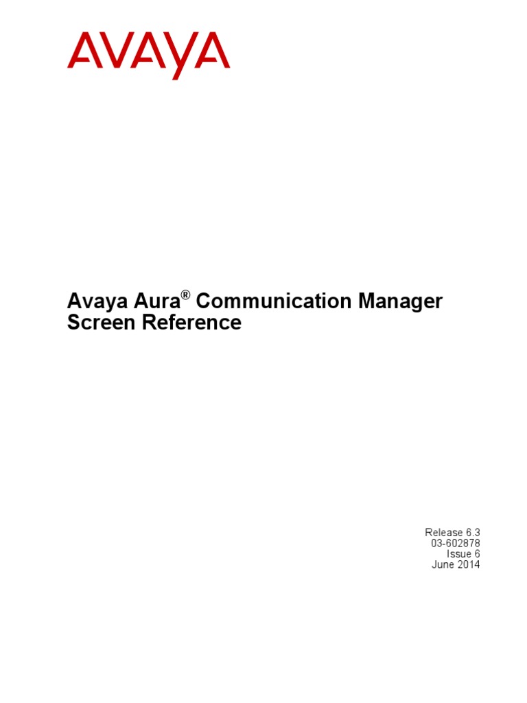 Avaya Aura Communication Manger Screen Reference | PDF | Internet ...