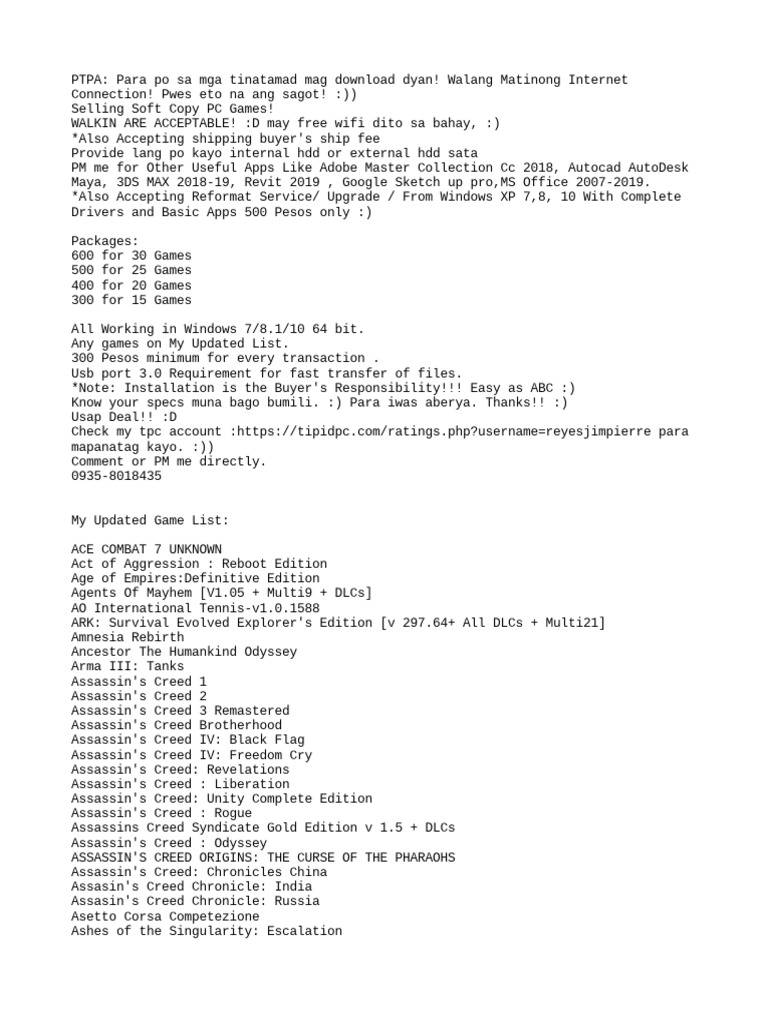 PC Games | PDF | Final Fantasy