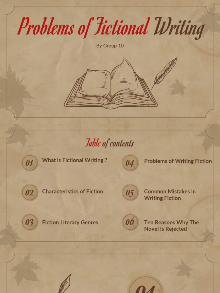 Group 10 - Problems of Fictional Writing | PDF | Narrative | Novels