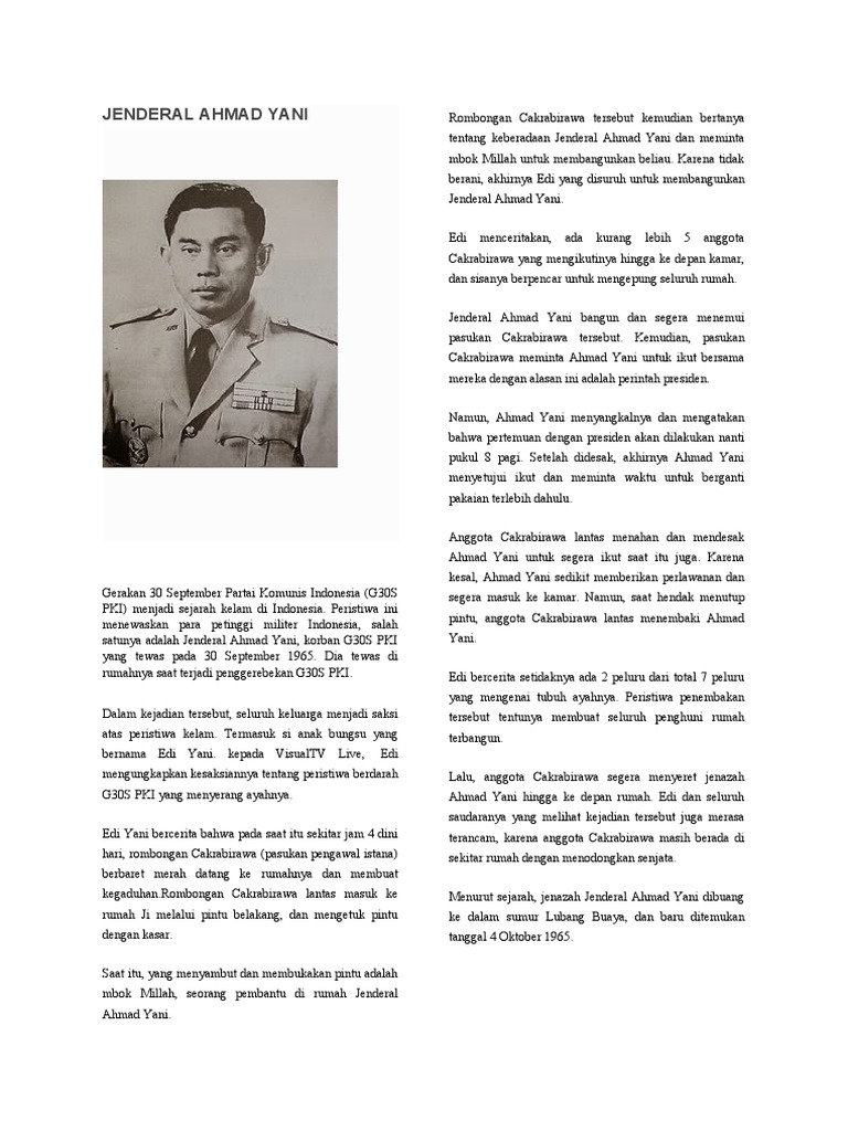 Jend. Ahmad Yani | PDF