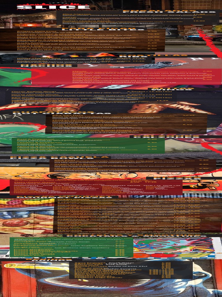 Menu Slice Pizza | PDF | Pizza | French Fries