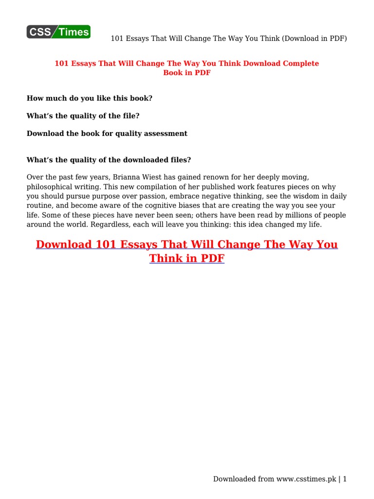 Download 101 Essays by Brianna Wiest | PDF