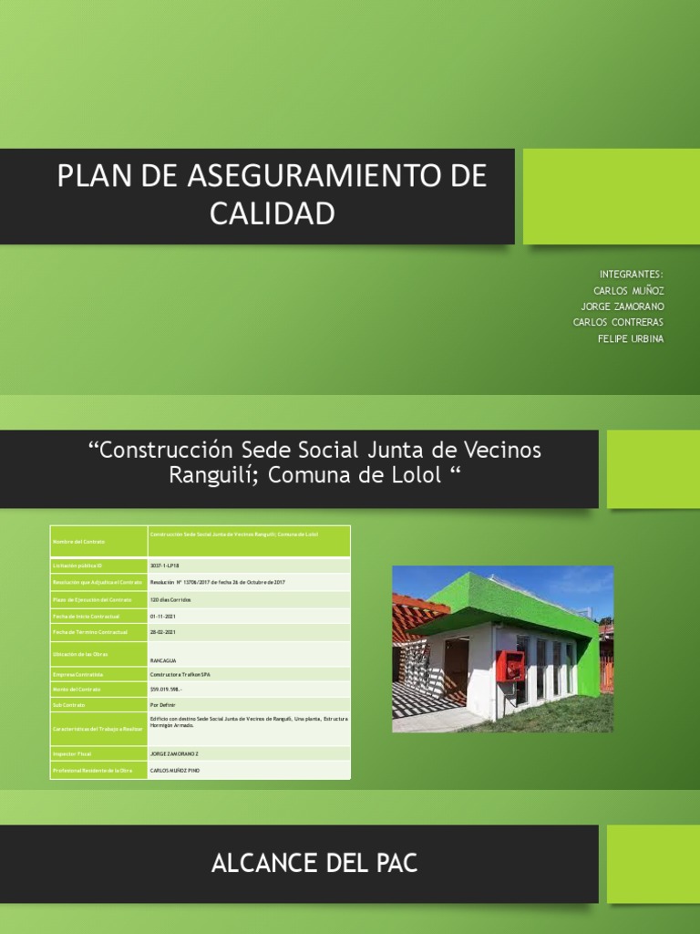Plan de Aseguramiento de Calidad | PDF | Calidad (comercial) | Liderazgo