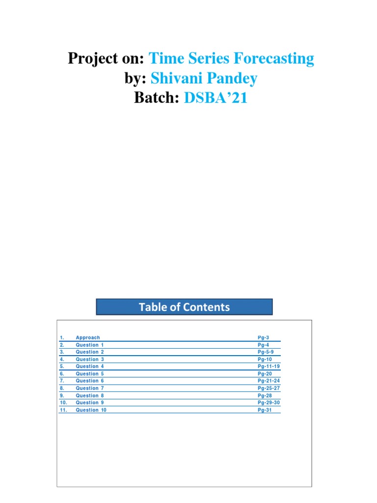 Shivani Pandey TSF | PDF | Autoregressive Integrated Moving Average | Akaike Information Criterion