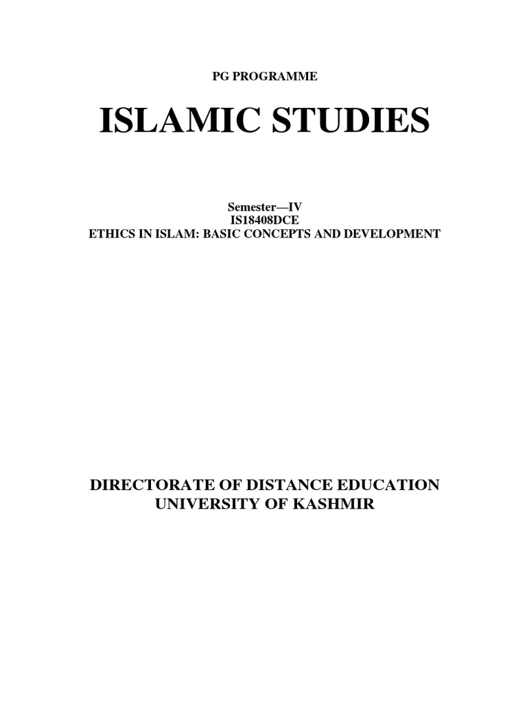 Ethics in Islam Notes | PDF | Islamic Ethics | Virtue
