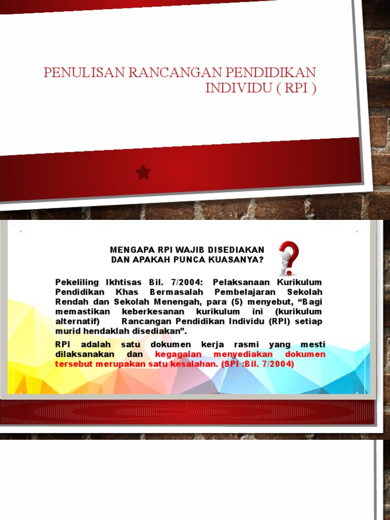 Penulisan Rancangan Pendidikan Individu (Rpi) | PDF