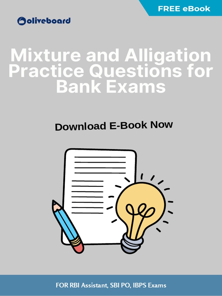 50 Important Mixture And Alligation Practice Questions For Bank Exams