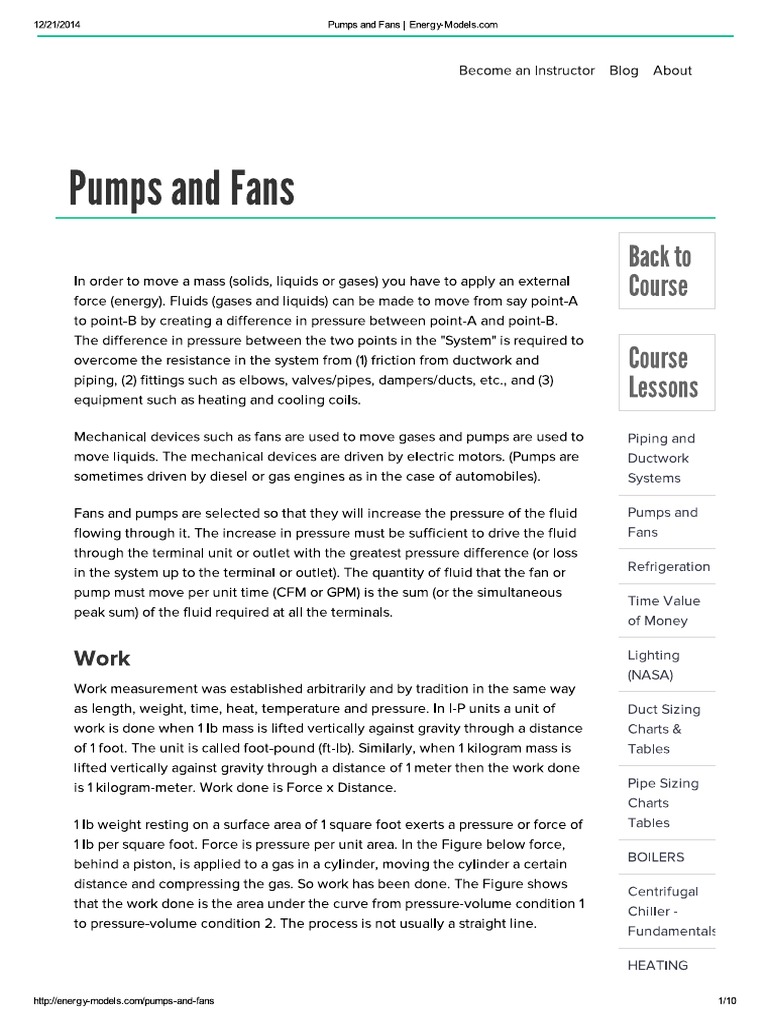 Pumps and Fans | PDF