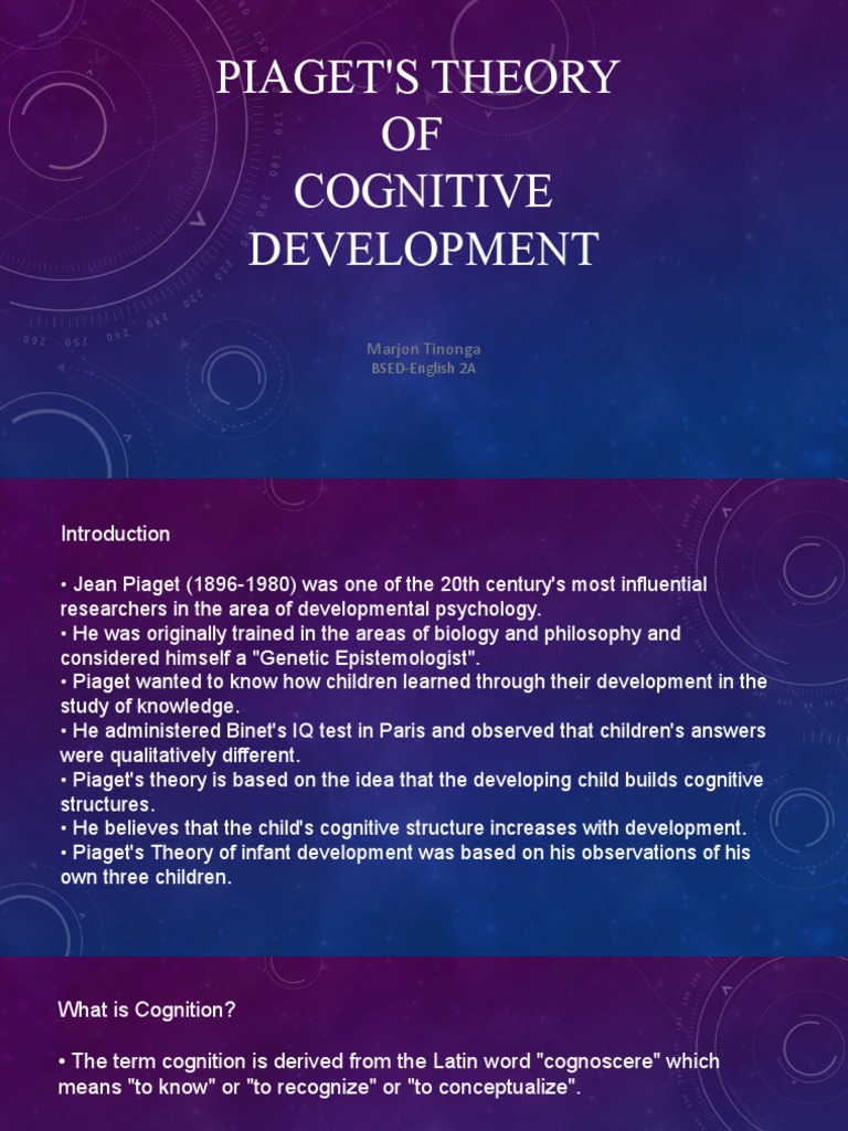 Piaget's Theory | PDF | Cognitive Development | Cognition