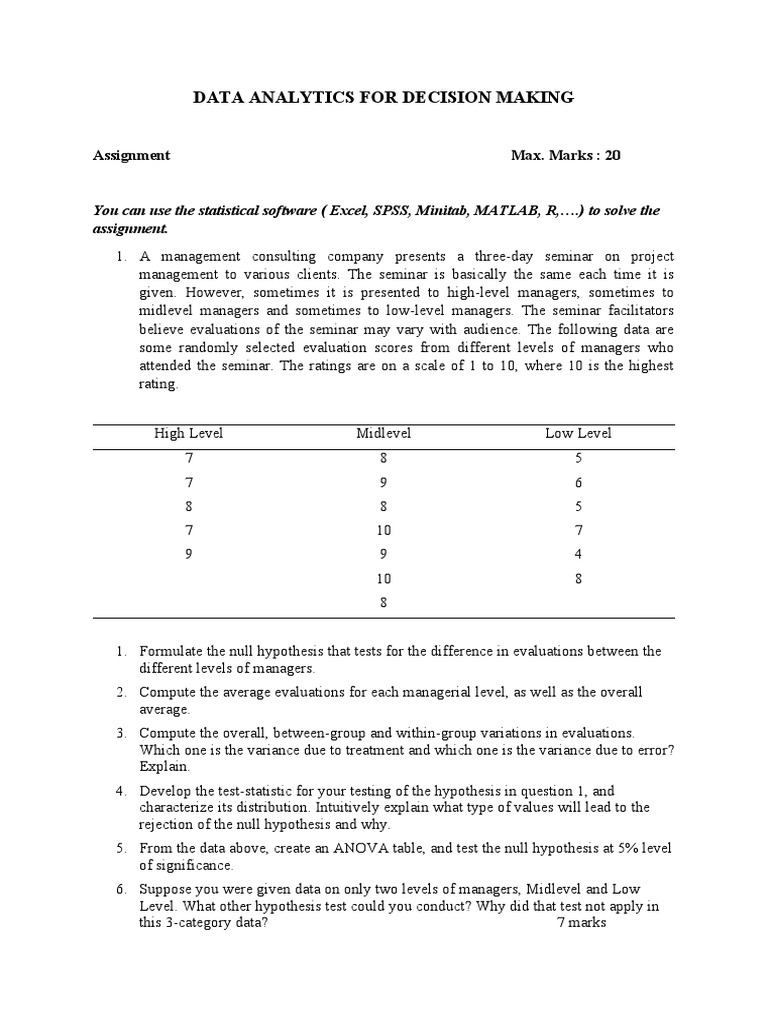 DADM Assignment | PDF | Sampling (Statistics) | Sample Size Determination