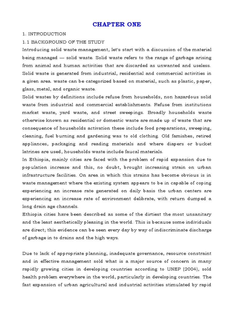 Chapter 1 | PDF | Waste Management | Waste