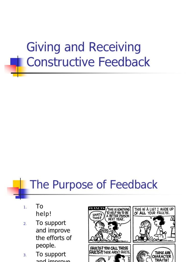 Giving and Receiving Feedback | PDF