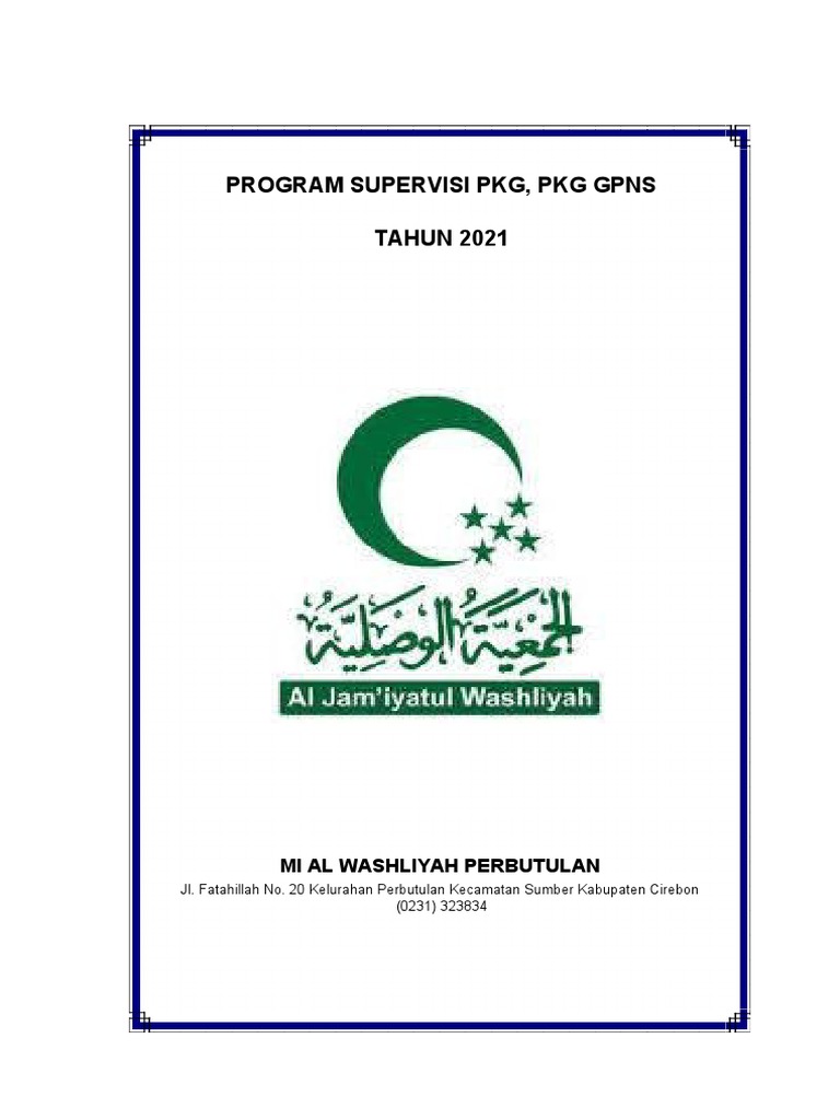 Supervisi PKG MI Al Washliyah 2021 | PDF