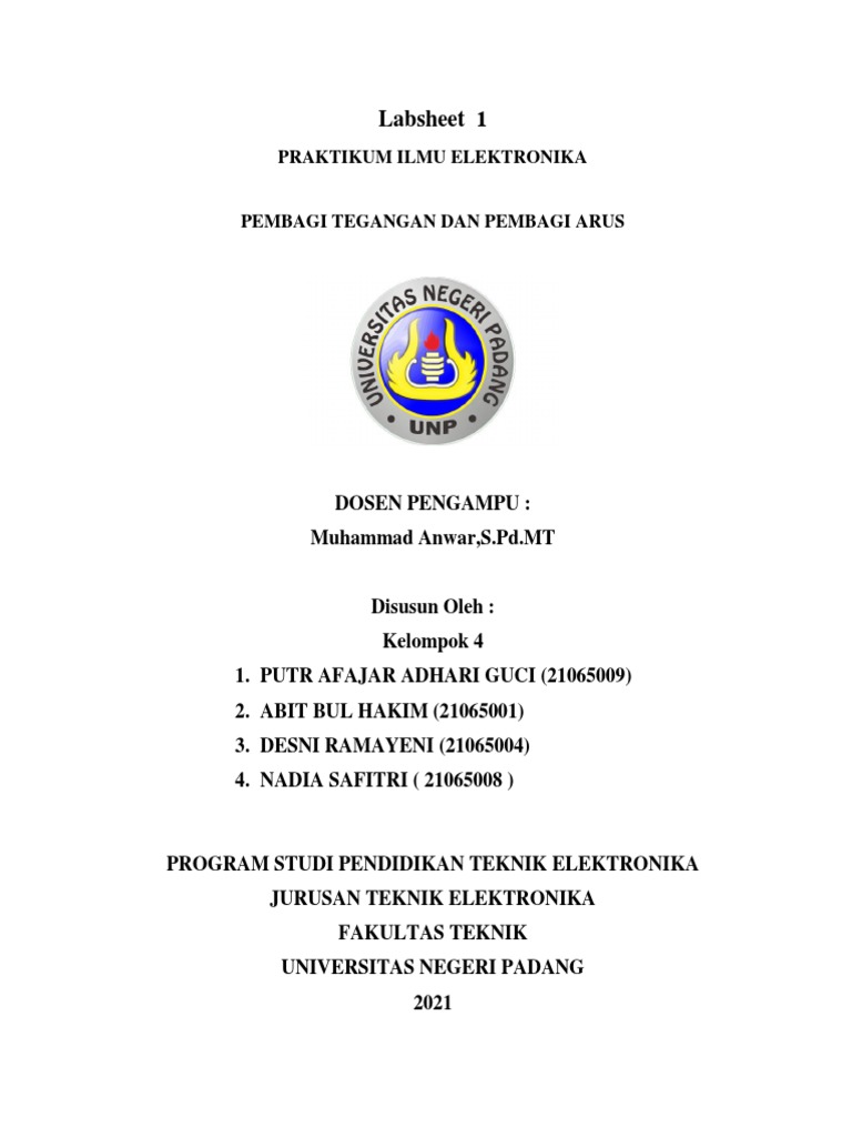 Labsheet 1 Pembagi Arus Dan Tegangan | PDF