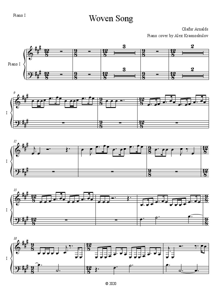 Olafur Arnalds Woven Song Piano I | PDF