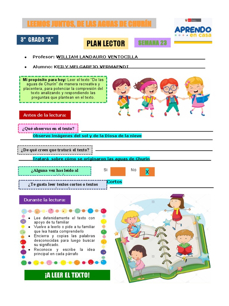 Plan Lector 3° Semana 23 | PDF | Nieve | Agua